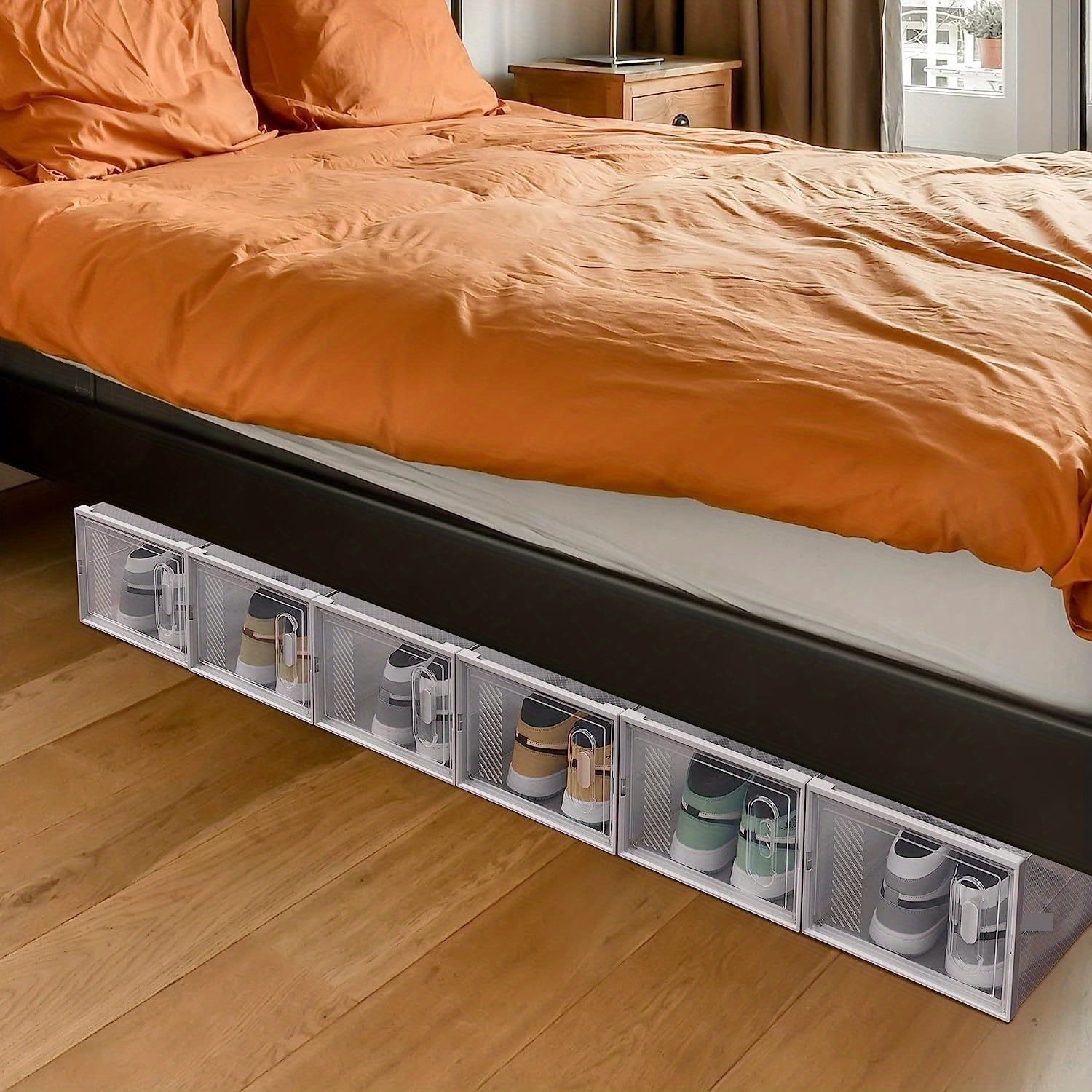 Click here for Grm 6/12pcs Transparent Shoe Boxes  Stackable Clea... prices