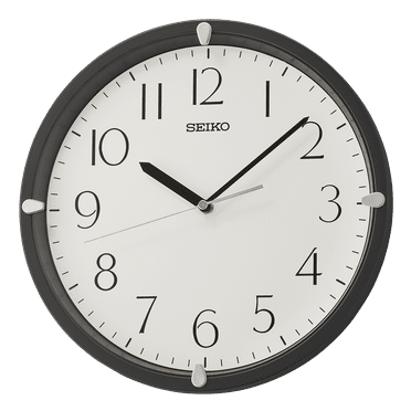 Seiko 12 inch Business Analog Wall Clock, Black, Round, Traditional ...
