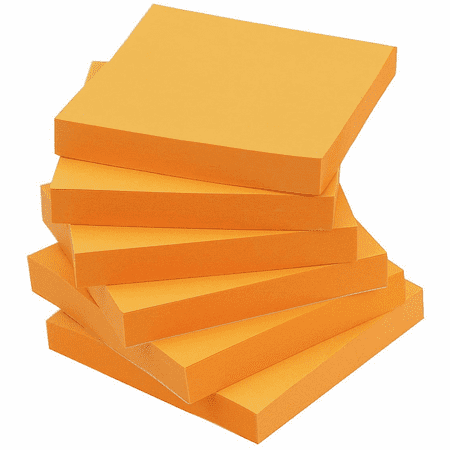 Sticky Notes 3x3 Self-Stick Notes Orange Color 6 Pads, 100 Sheets/Pad ...