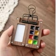 RnemiTe-amo 8 Grid Portable Watercolor Palette with Clips,Wooden Colour ...