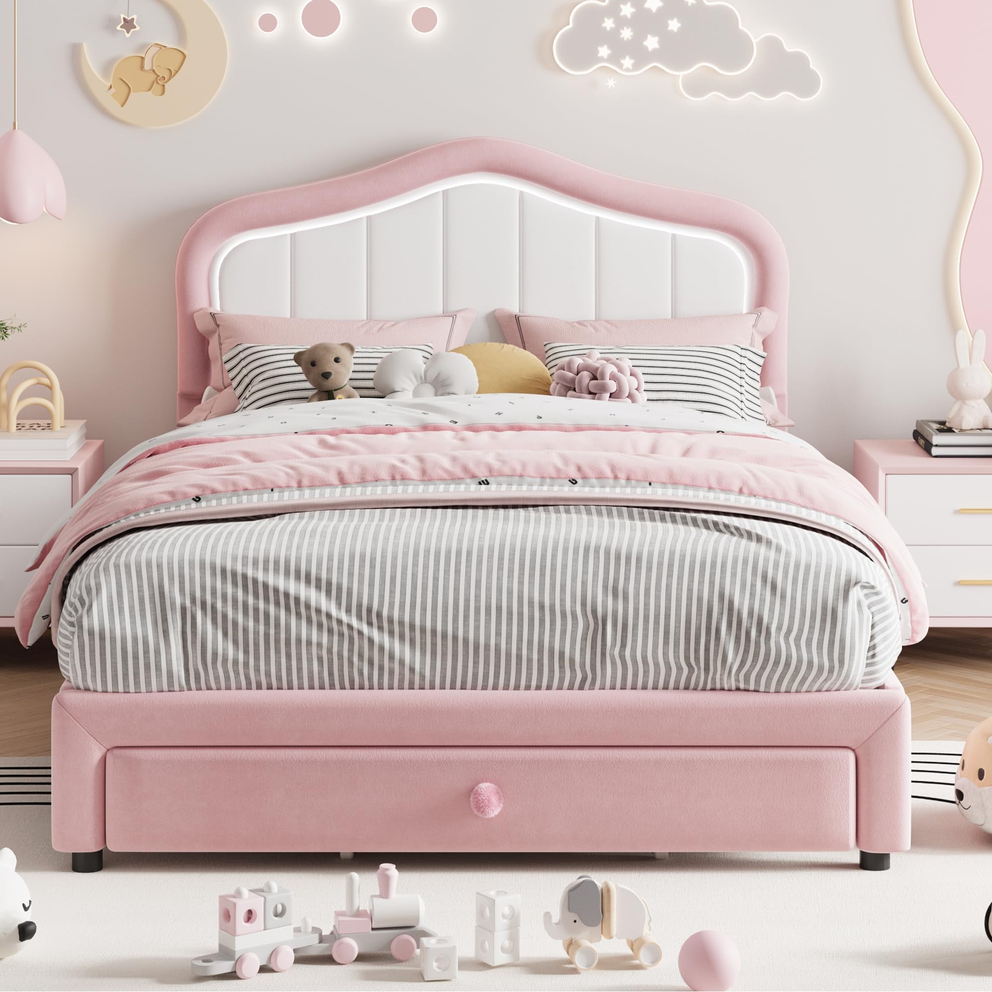 Click here for Gogrant Suede Princess Upholstered Bed Frame With... prices