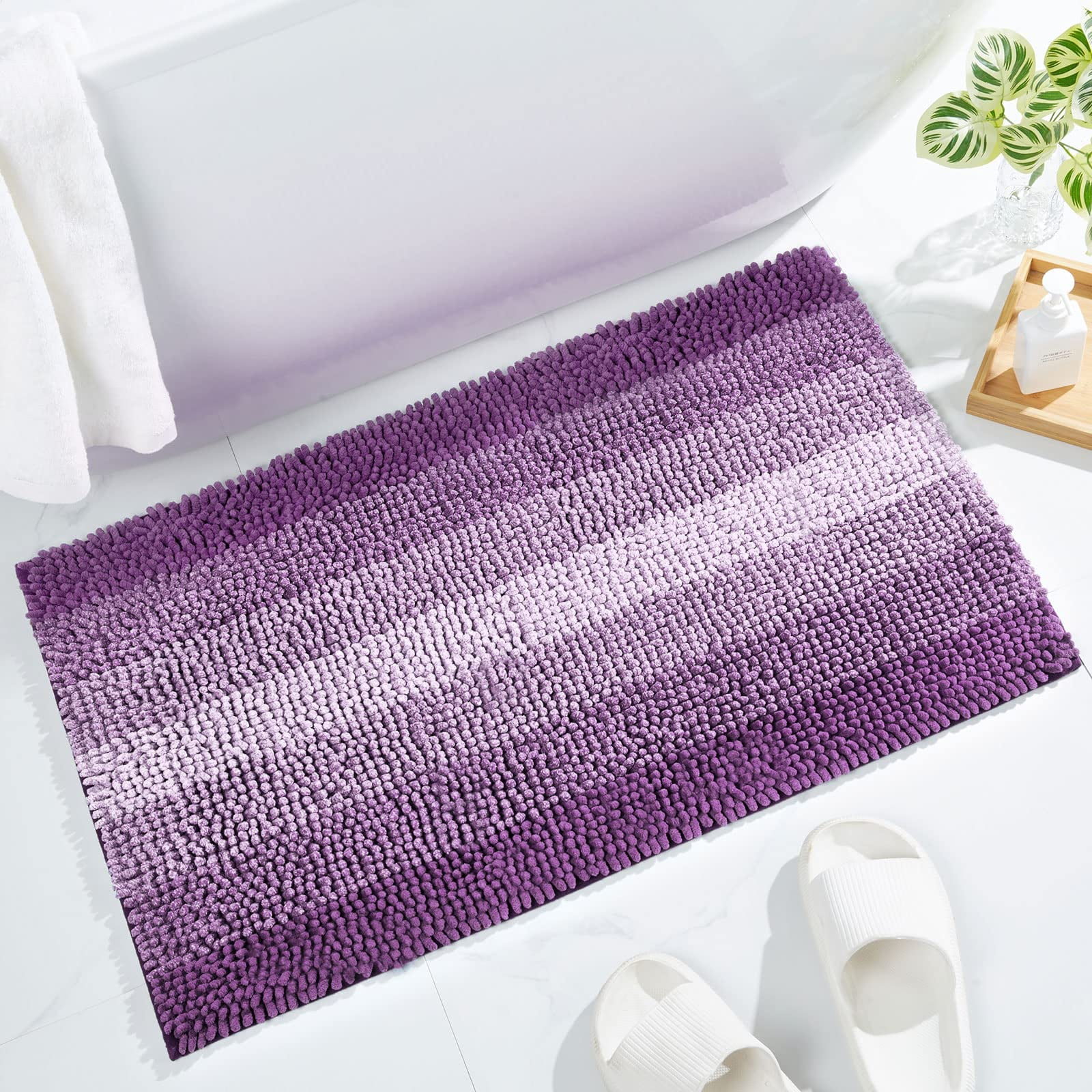 Luxurious 24x17 Inch Bath Rug - 100% Polyester, Ultra-Soft & Non-Slip ...