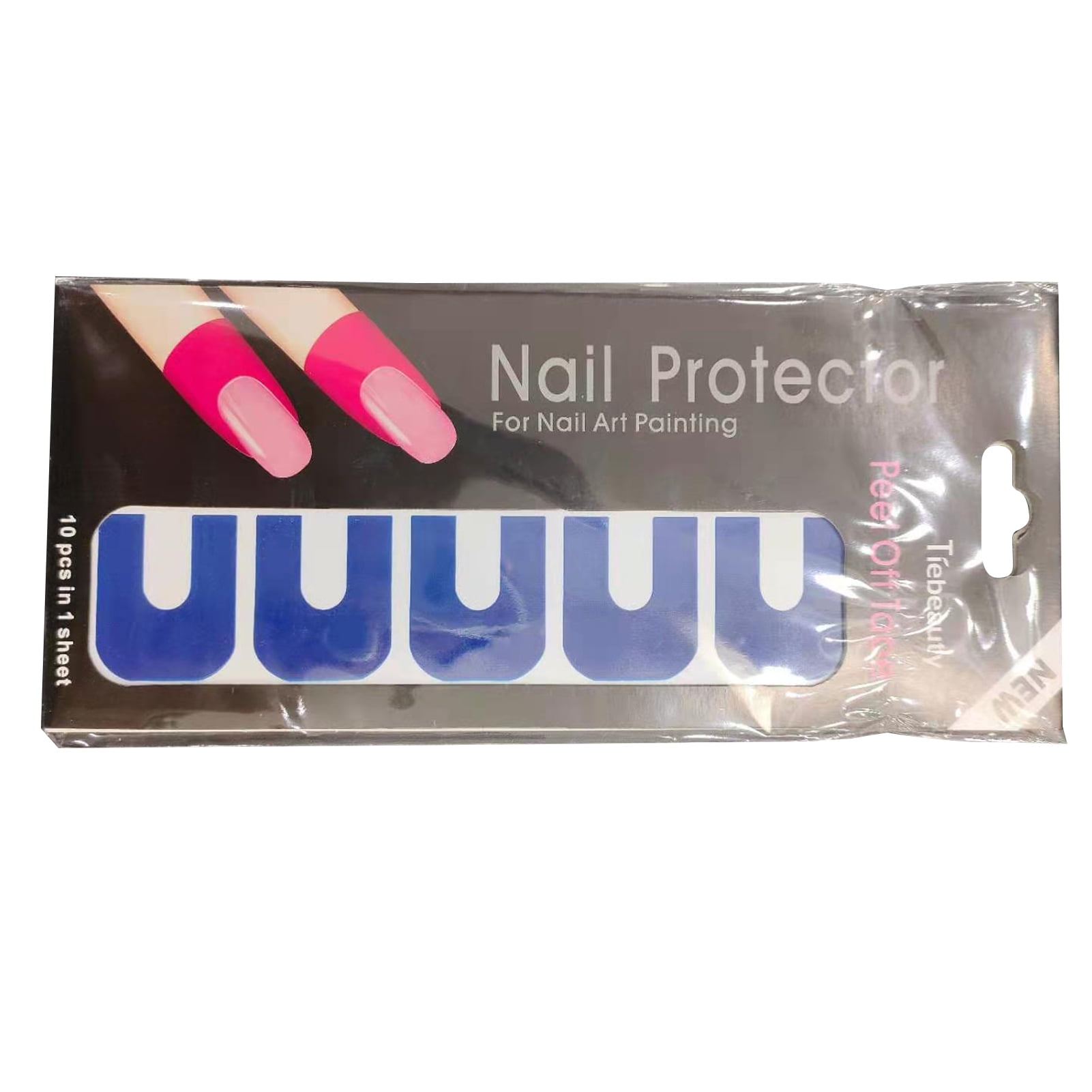 10Pcs/Sheet Plastic Nail Polish Protector, Disposable U-shape Spill ...
