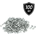 100 Pack of Silver Aluminum Screw Posts, 32mm Metal Chicago Screw Post ...