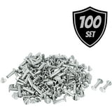 100 Pack of Silver Aluminum Screw Posts, 32mm Metal Chicago Screw Post ...