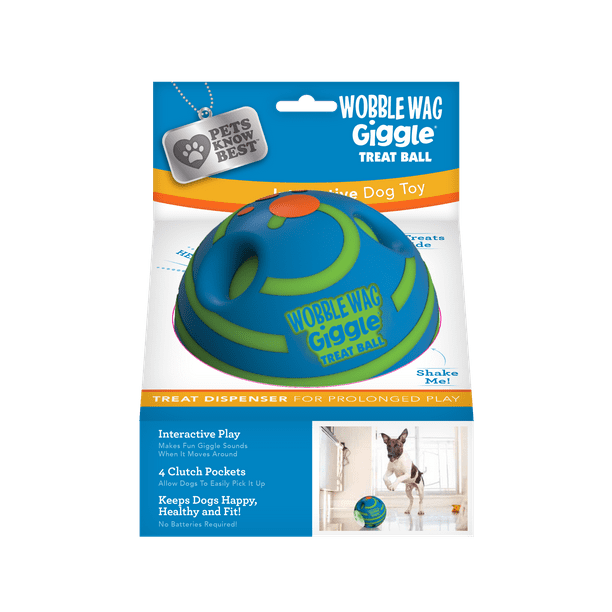 Pets Know Best Wobble Wag Giggle Treat Ball, Interactive Dog Toy ...