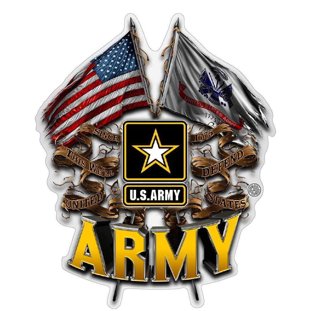 Army Decals, Show Your Pride with our ARMY DOUBLE FLAG US ARMY ...