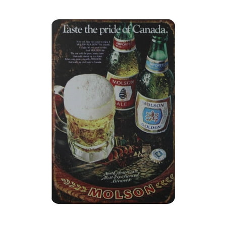 Taste the Pride of Canada Molson ale beer metal tin sign vintage style ...