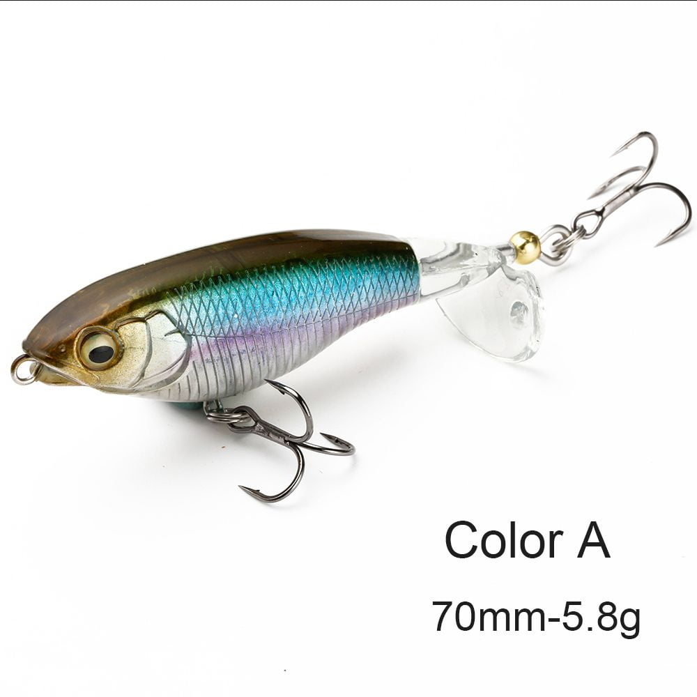 Artificial Rotating Tail 2 Segment Bass Topwater VMC Hooks Fish Bait ...