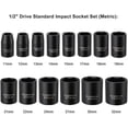 CASOMAN Pro 14 Pieces 1/2-Inch Drive Shallow Impact Socket Set, Metric ...