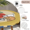 Cat Round Fitted Tablecloth with Elastic Edged, Leaf Japanese Style ...
