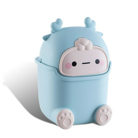 Desktop Trash Bin Table Flip Waste Can Garbage Waste Box Small Portable ...