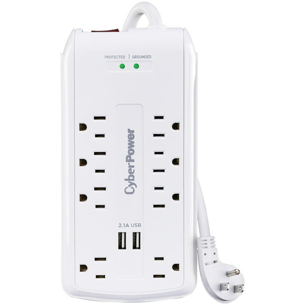 CyberPower P806U Home Office Surge-Protector 8-Outlet Power Strip with ...