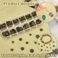 240pcs 12 Styles Flower Bead Caps Bronze Caps & Spacers for Earring ...