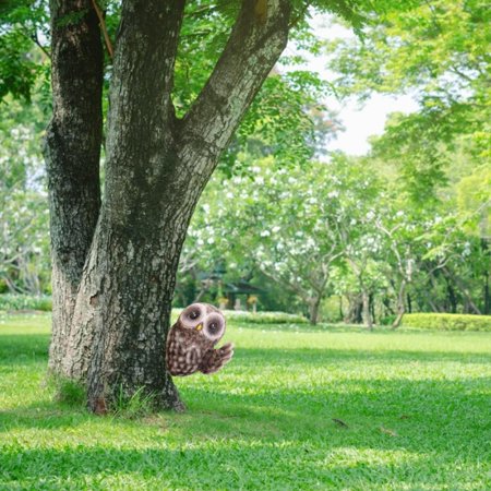 Garden Statue Ornament Owl Figurines Tree Hugger Resin Bird Tree Hugger ...