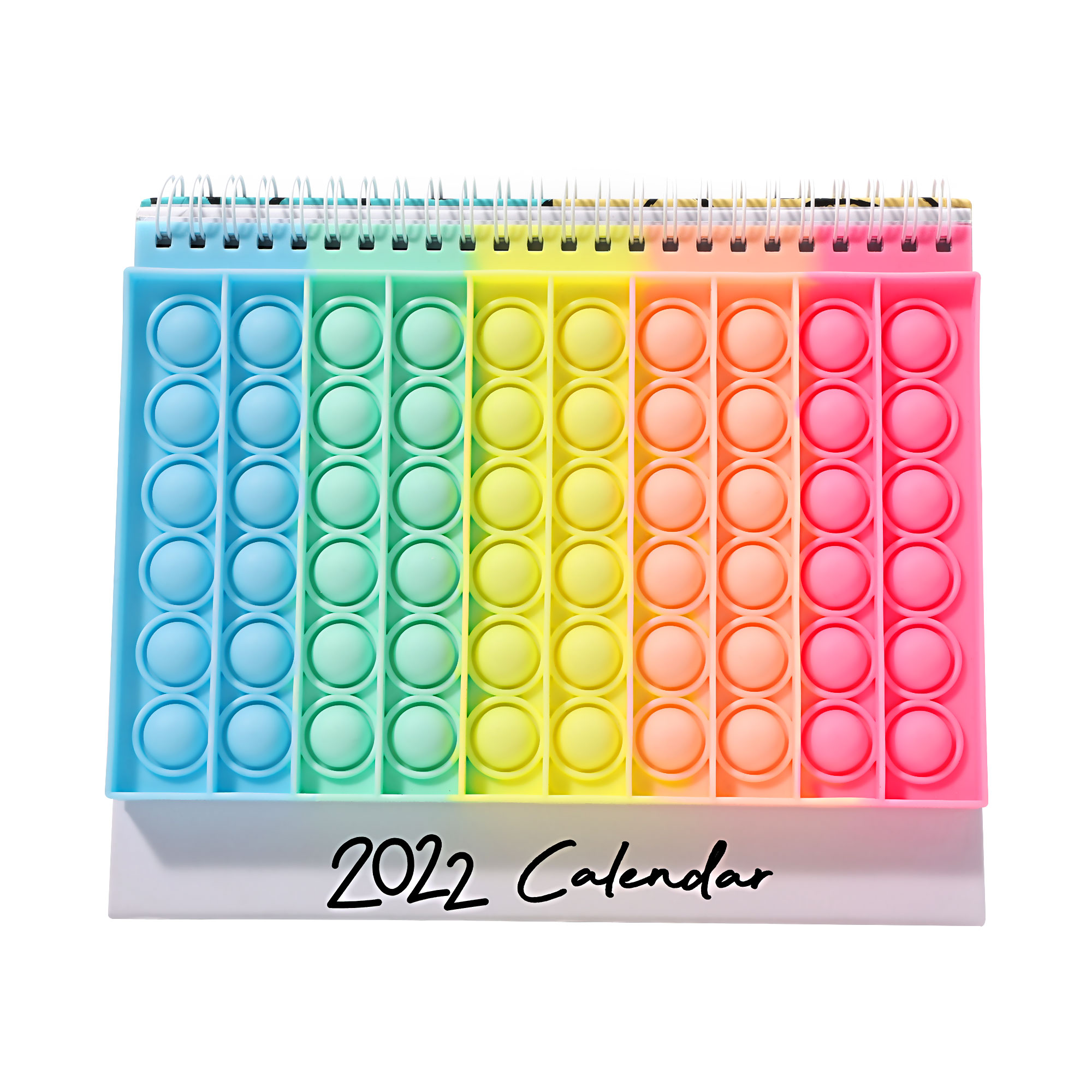 JINSIJU Fidget Desk Calendars 2022,Rainbow Pop-On-It Standing Flip ...