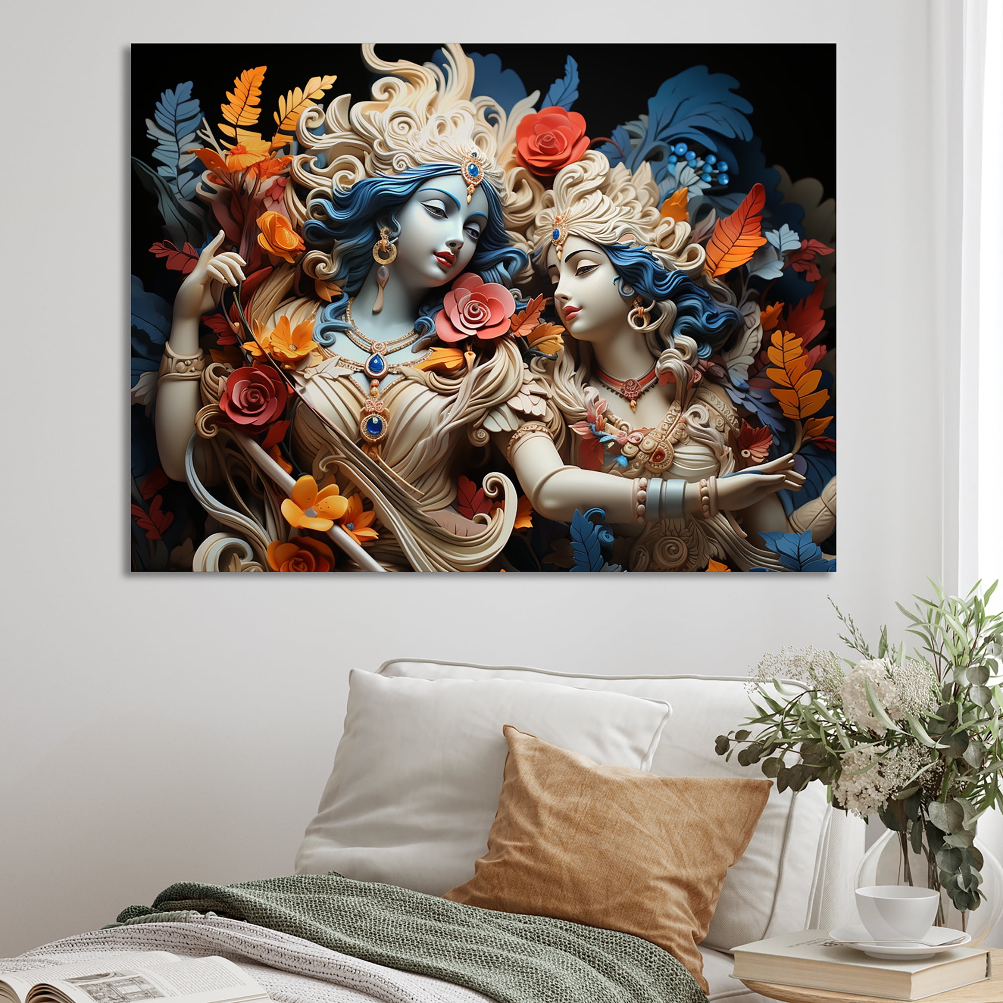 Click here for Designart Large Hinduism Wall Art  Khaki Garb Of H... prices