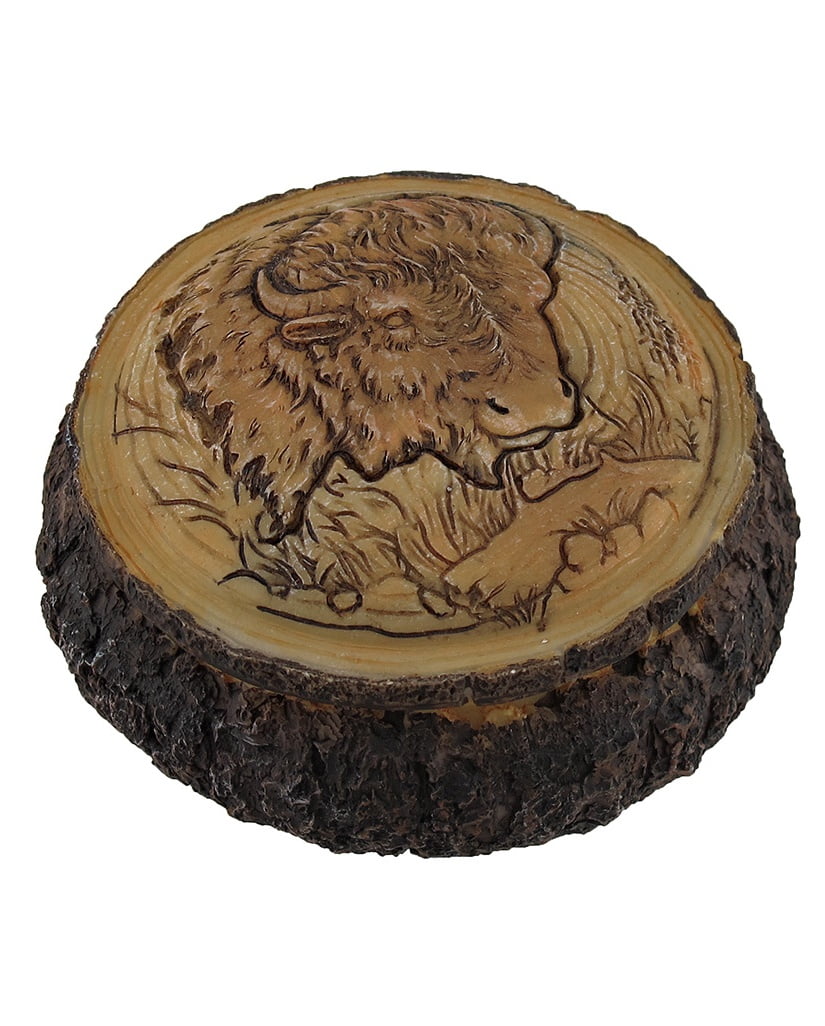 4" CARVED WOOD BUFFALO BOX - Walmart.com