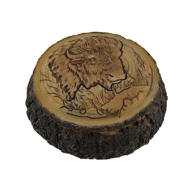 4" CARVED WOOD BUFFALO BOX - Walmart.com