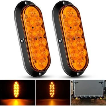 Nilight 6Inch Oval Red White Amber LED Trailer Tail Light 6PCS Waterproof Stop Brake Turn ...