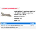 Intake Manifold - Compatible with 2010 - 2016, 2019 - 2022 Mercedes ...