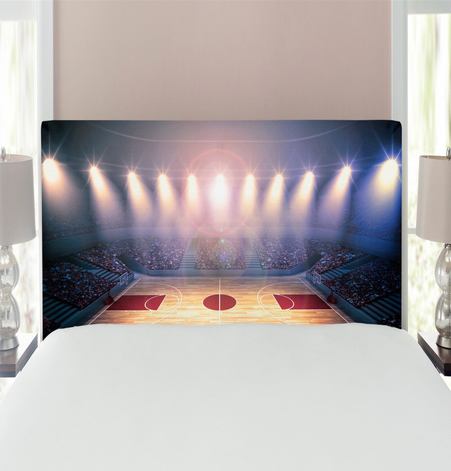 Basketball Headboard, Crowded Basketball Arena Just Before Game Starts ...