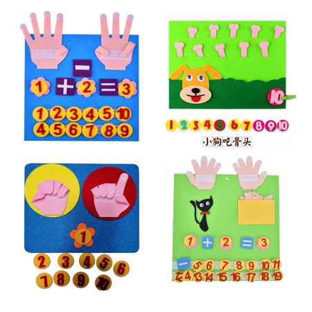 Set Montessori Handmade Felt Finger Math Teaching Aids Children DIY Non ...