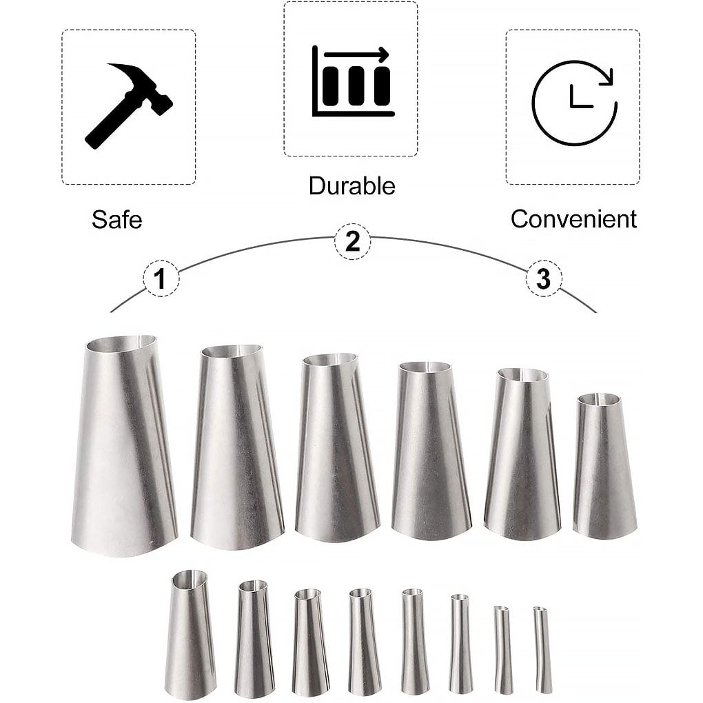 Buy 14 Pieces Stainless Caulk Finisher Nozzles Extension Tips ...