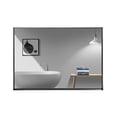 36x24 Black Bathroom Mirror, Rectangular Metal Frame, Wall Mounted ...