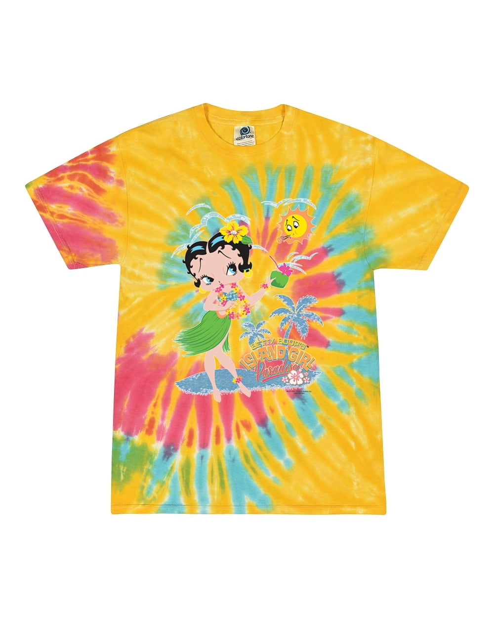Wild Bobby Betty Boop Island Girl Paradise Betty Boop Tie-Dye T-Shirt ...