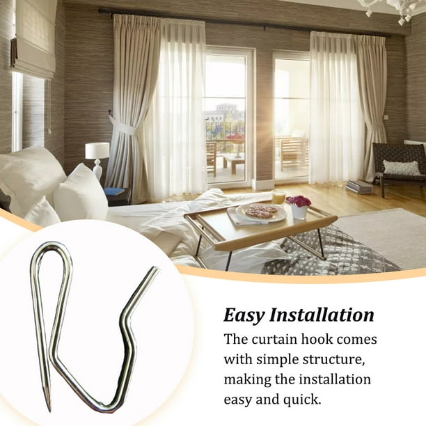 100 Pieces Curtain Hooks Indoor Simple Structure Fix Buckle Fixator ...