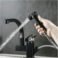 360°Rotate Kitchen Sink Faucet Black Deck Mounted Flexible Pull Out ...