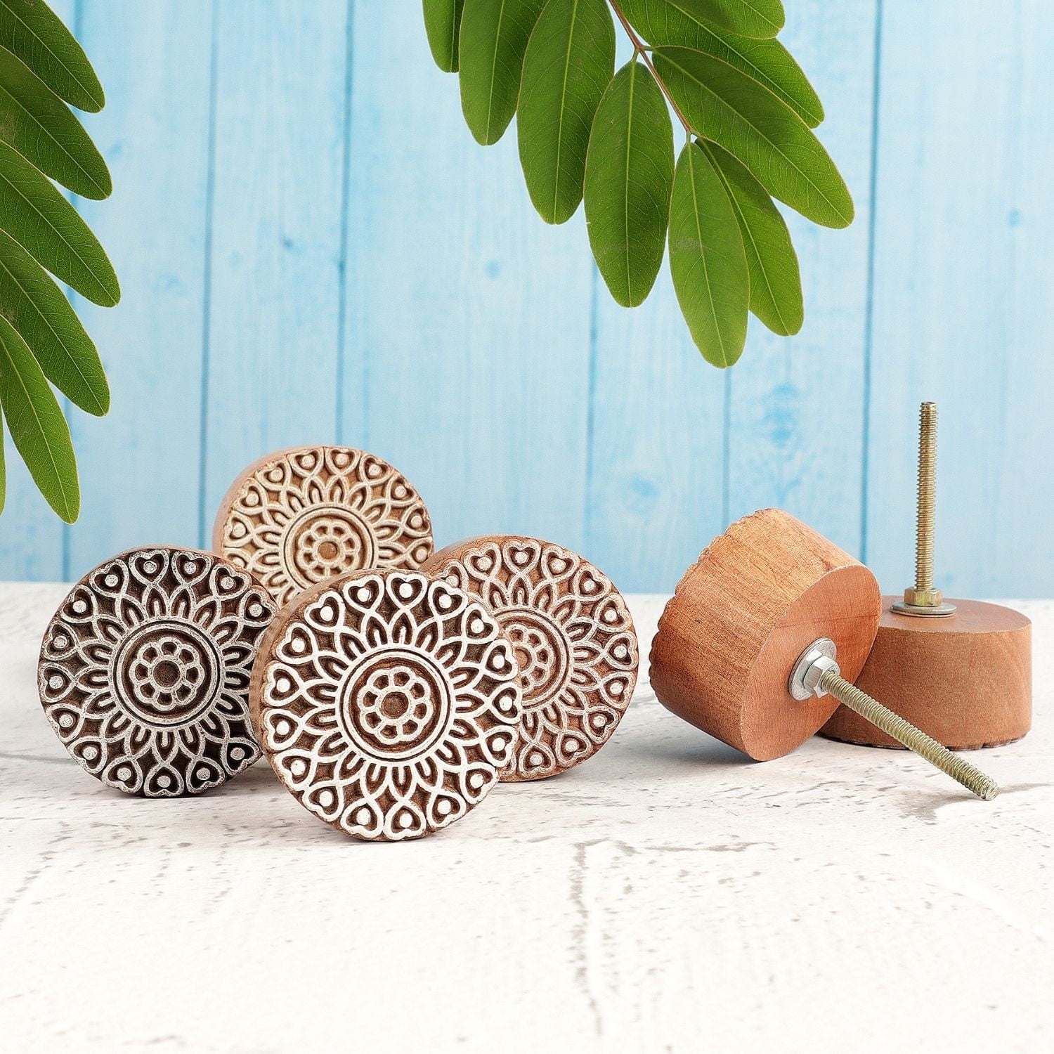 Hashcart® Wooden Cabinet Knobs for Home & Office | Set of 6 | Drawer ...