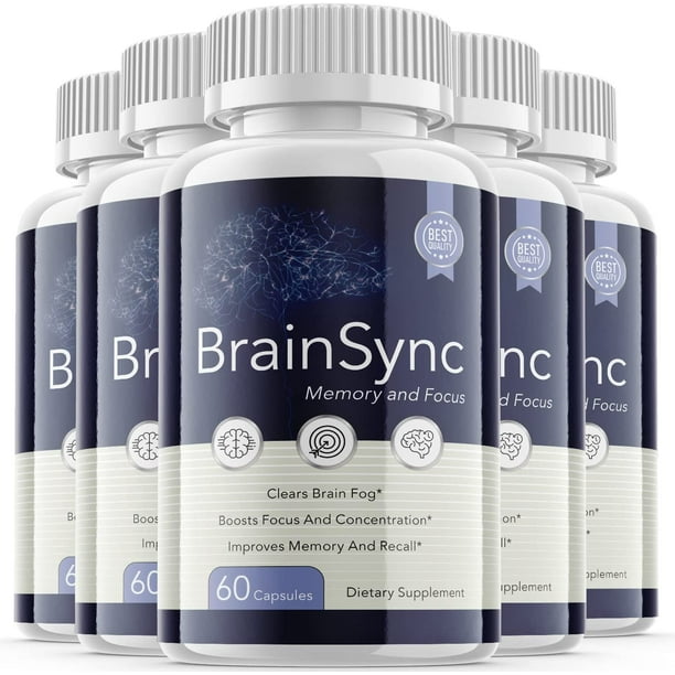 (5 Pack) Brain Sync - Dietary Supplement for Focus, Memory, Clarity, & Energy - Advanced ...
