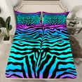 Erosebridal Animal Print Twin Sheet Set Teal Blue Zebra Print Sheets ...