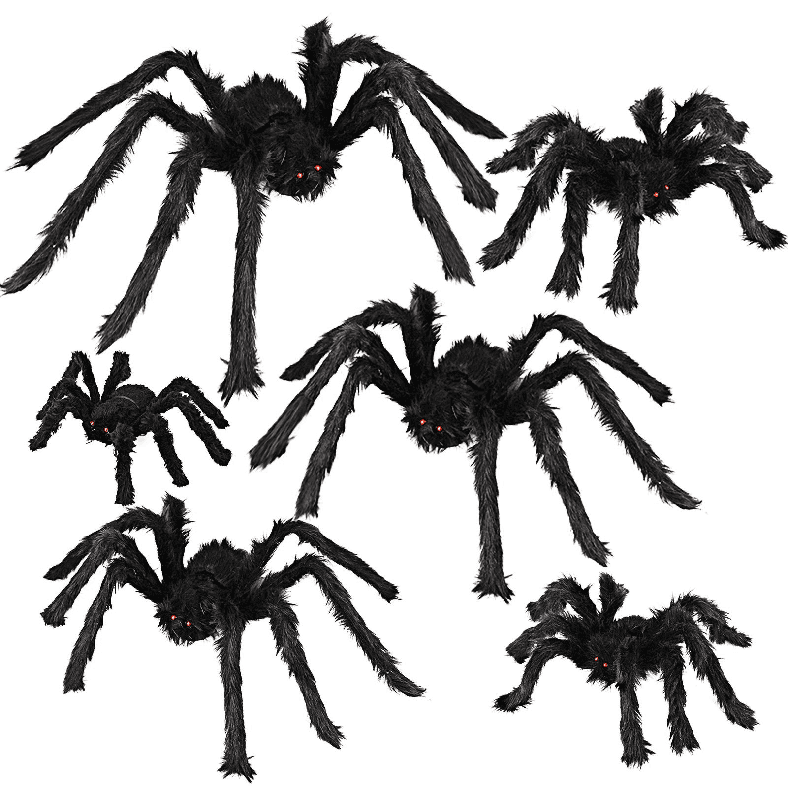 Halloween Spider Decorations, 6 Pcs Realistic Hairy Spiders Set, Scary ...
