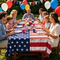 4th of July Tablecloth – Red, White & Blue Patriotic Rectangle Table ...