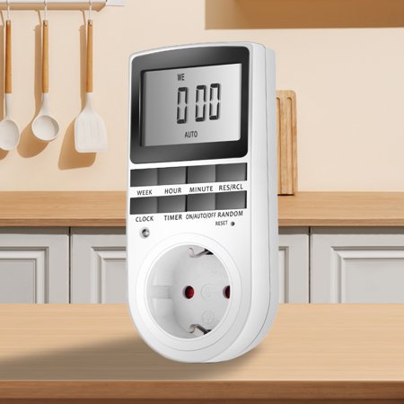 Peggybuy Indoor Timed Power Switch DE Plug LCD Display Timer Outlet for ...