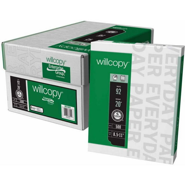 Willcopy Multi-Purpose Copy Paper, Letter, 8.5" x 11", 20 Pound, White ...