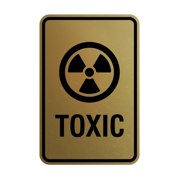 Signs ByLITA Portrait Round Toxic Sign (Brushed Gold) - Large - Walmart.com