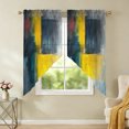 Abstract Color Block Sheer Curtains Swag Valances for Windows Yellow ...
