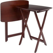 Beaumont Lane Traditional Wood Mobile Tray Table in Cherry Dark Brown ...