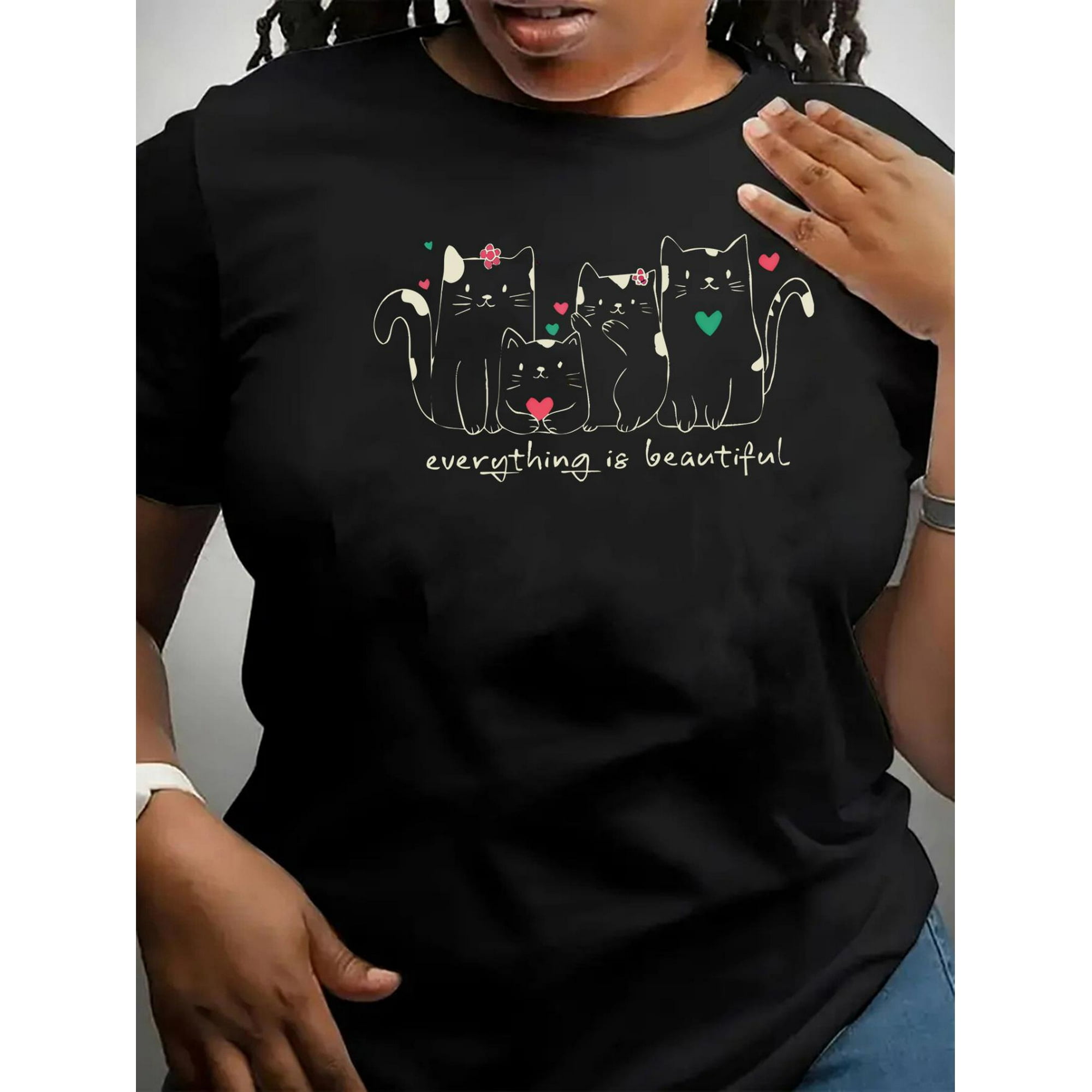 Click here for Generic Graphic Print Crew Neck T-Shirt  Casual Sh... prices