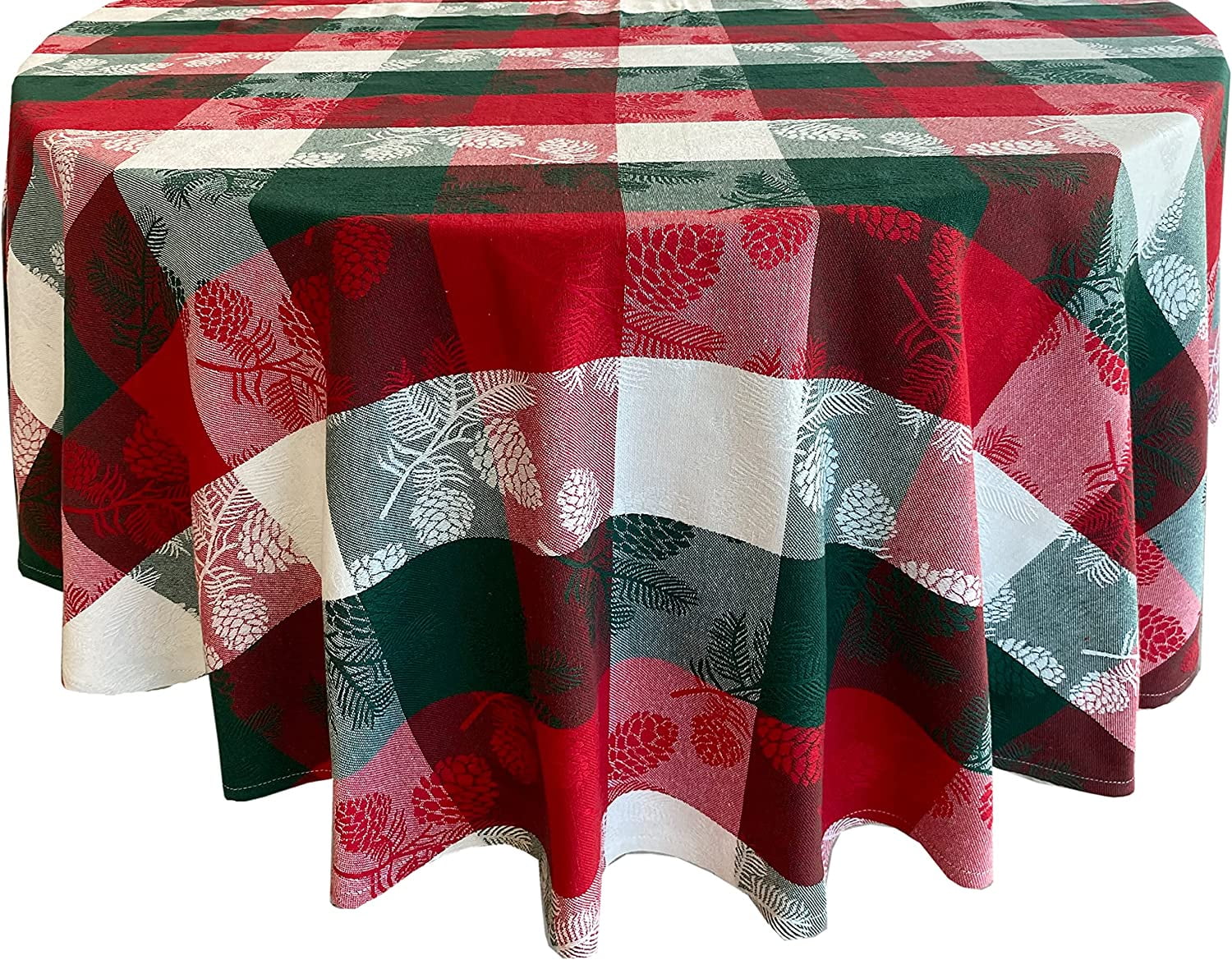 Lintex Country Rustic Farmhouse Pinecones Christmas Cotton Tablecloth ...