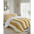 4 Piece Duvet Cover Set Full, Golden White Modern Stripes Soft ...
