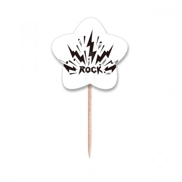 Rock Roll Bursts Diffuse Notes Toothpick Flags Star Lable Cupcake Picks ...