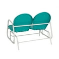 Retro Outdoor Patio Furniture Glider Bench in Turquoise, Metal with ...