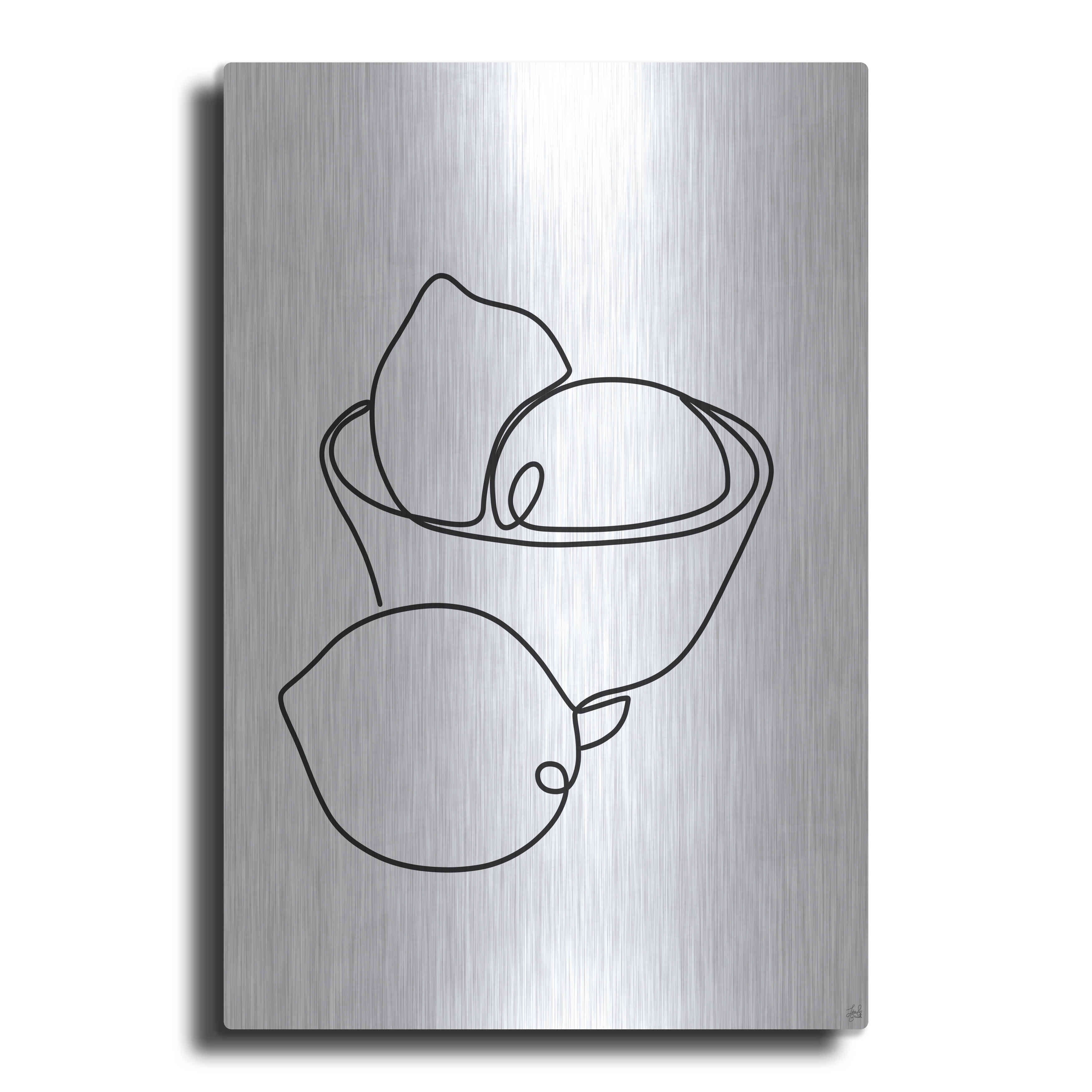 Luxe Metal Art 'Still Life Lemons' by Line and Brush, Metal Wall Art ...