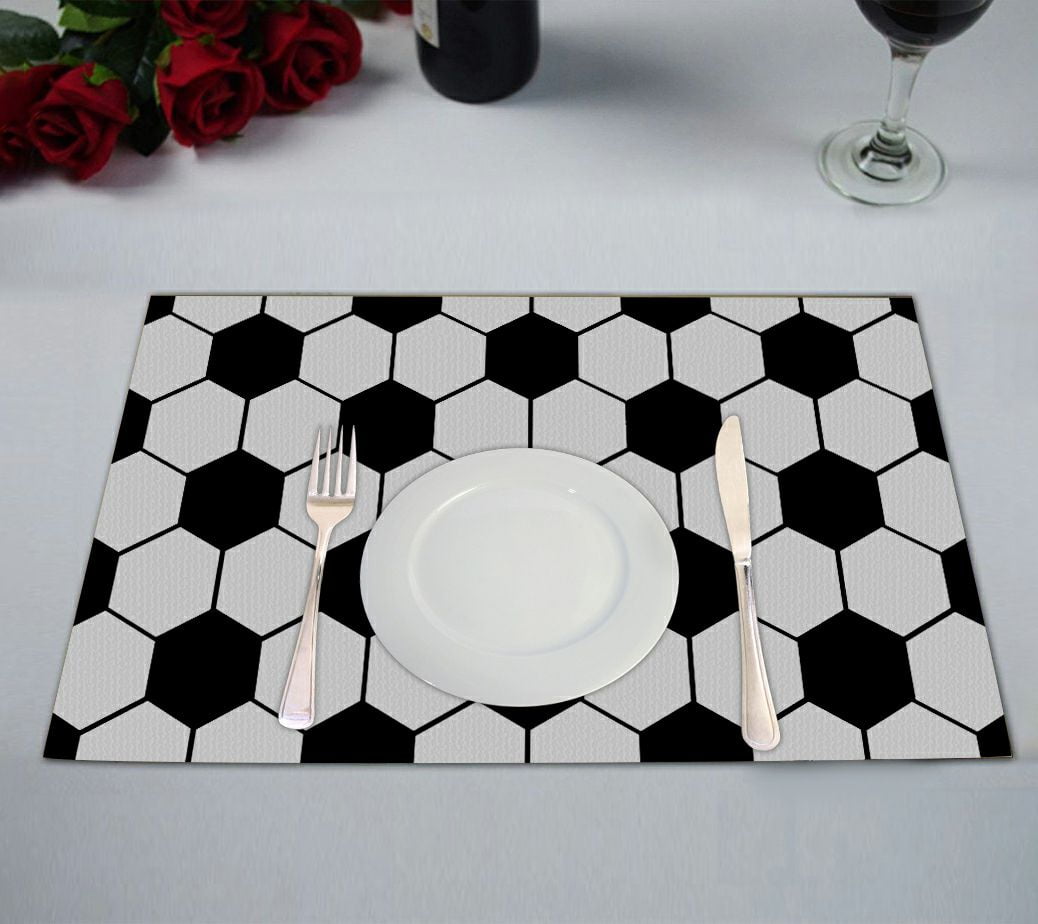 ZKGK Soccer Ball Art,Football Pattern Placemat Table Mat 12x18 inches ...
