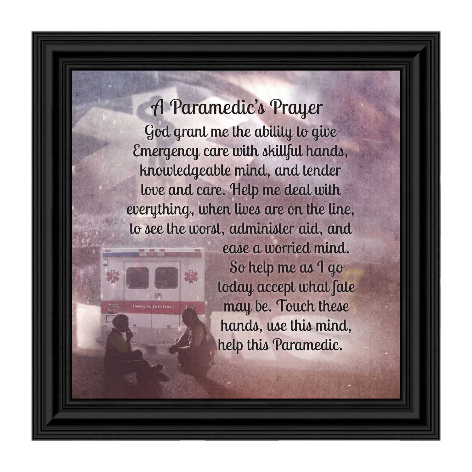 Prayer for the Paramedic Framed Poem, First Responders Gift, EMS, EMT, Gift for a Paramedic and ...